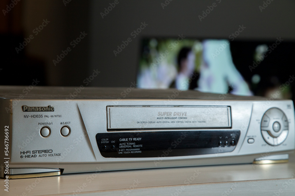 Video cassette player..Being used nowadays, showing the old technology ...