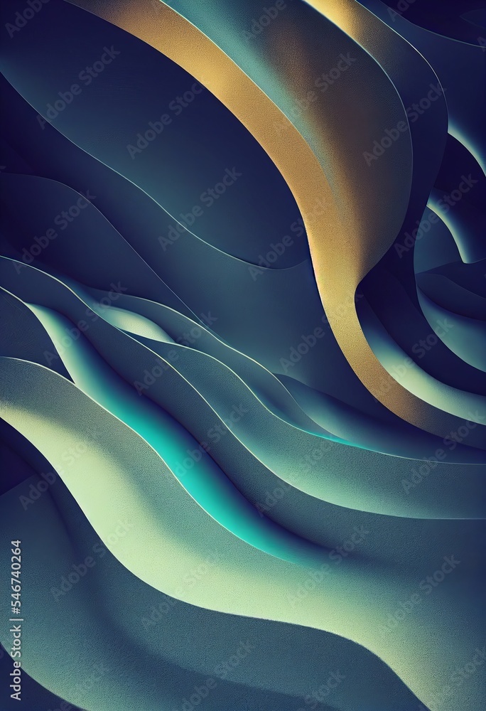 Hand drawn wrapping gradient waves pattern. Collage contemporary print ...
