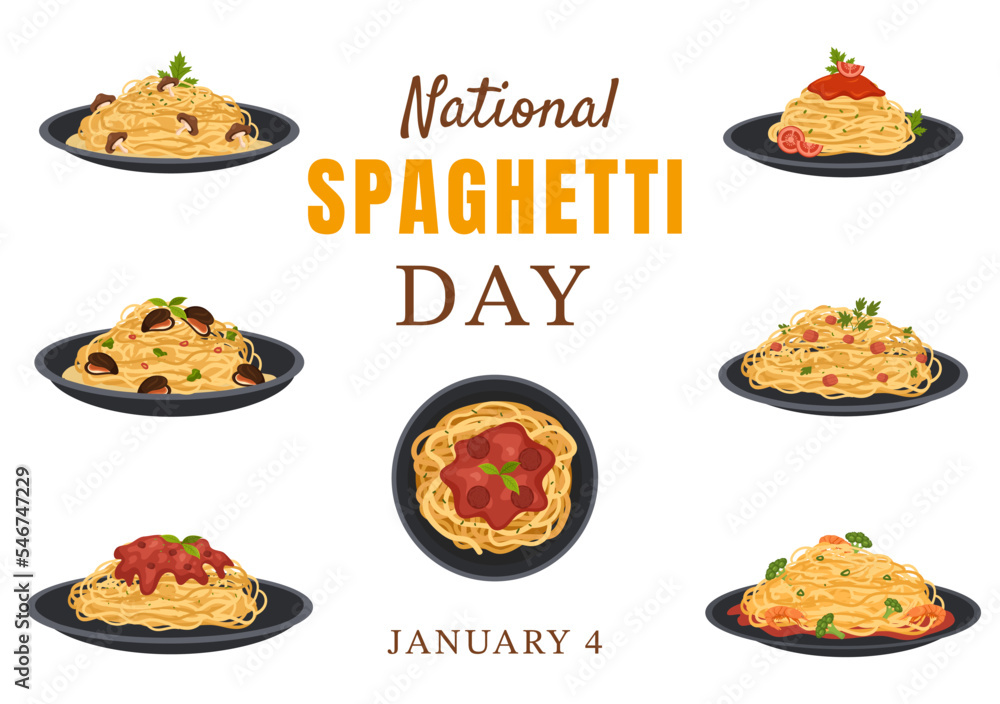 National Spaghetti Day on 4th January with a Plate of Italian Noodles ...