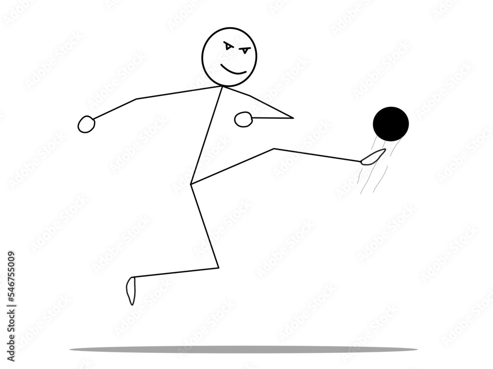 stickman kick the ball Stock Vector | Adobe Stock