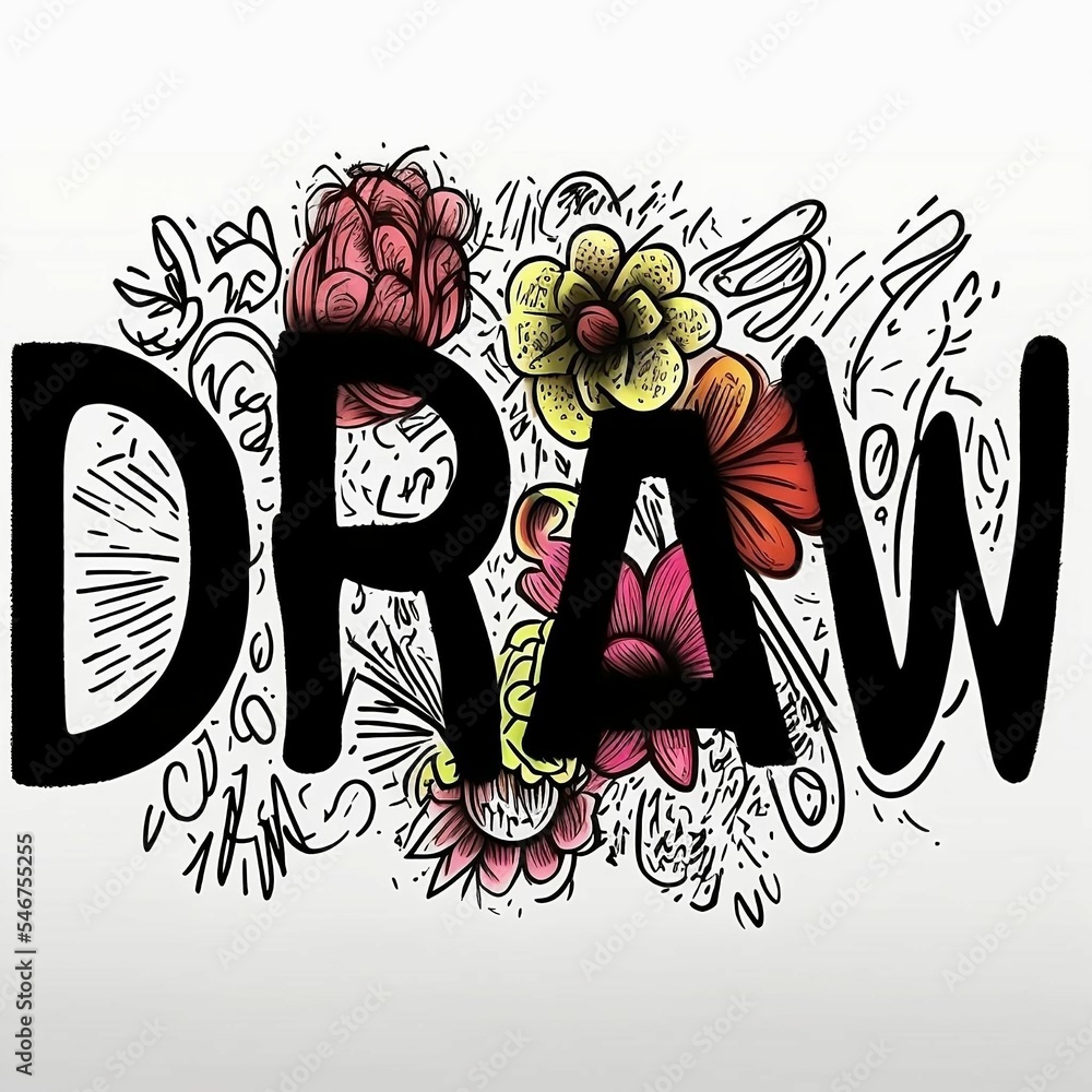 ภาพประกอบสต็อก Draw Wordart Drawing | Created Using Midjourney and ...