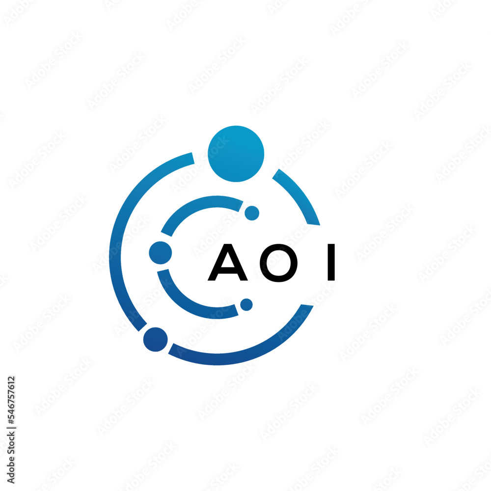 AOI letter logo design on black background. AOI creative initials ...