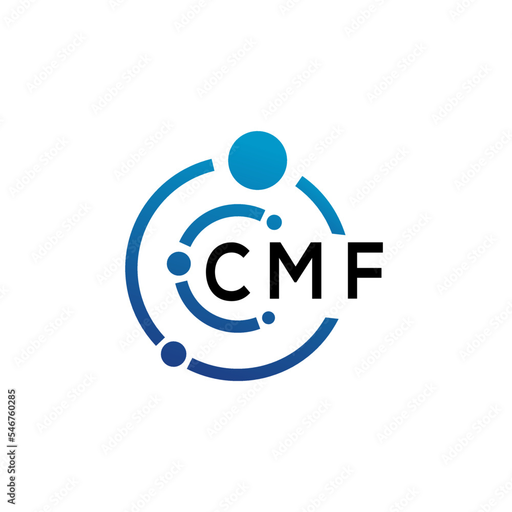 CMF letter logo design on white background. CMF creative initials ...