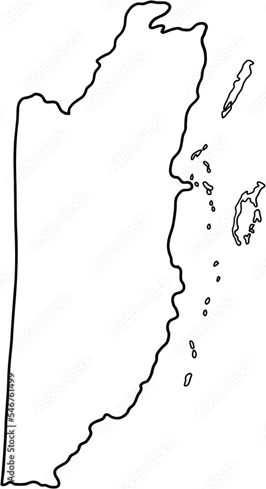 doodle freehand drawing of belize map. Stock Illustration | Adobe Stock
