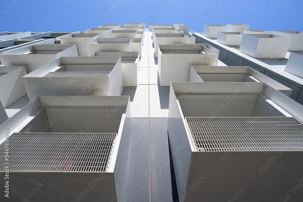 Modern apartment building with box design Stock Photo | Adobe Stock