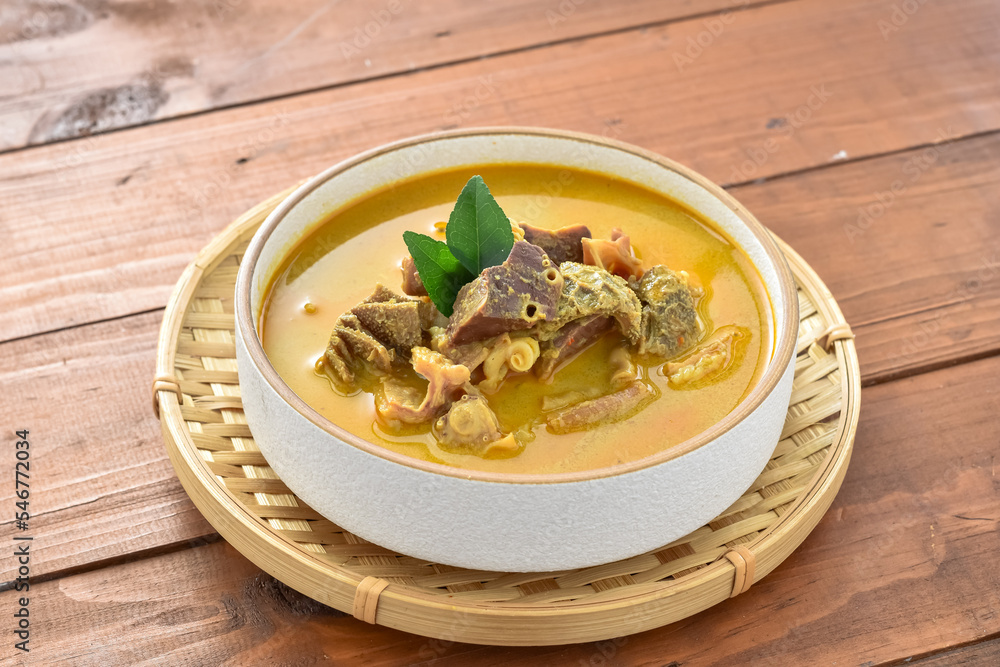 Gulai or Gule Babat Jeroan Kambing Khas Solo. Goat or Lamb curry and ...