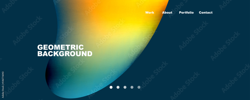 Geometric flowing shapes abstract background. Vector Illustration For ...