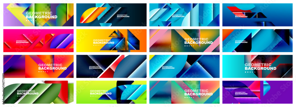 Poster Set of trendy simple fluid color gradients backgrounds, various ...