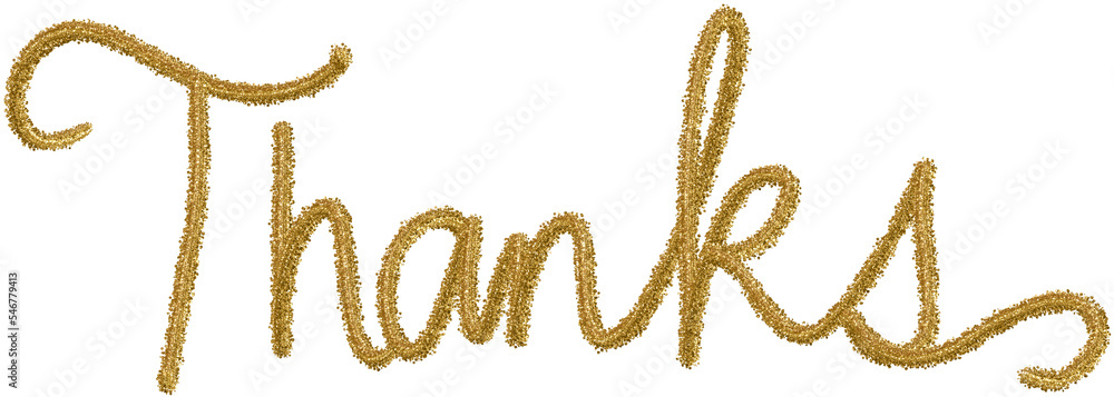 Thanks Word, Gold Lettering, Cursive Writing Stock Illustration | Adobe ...
