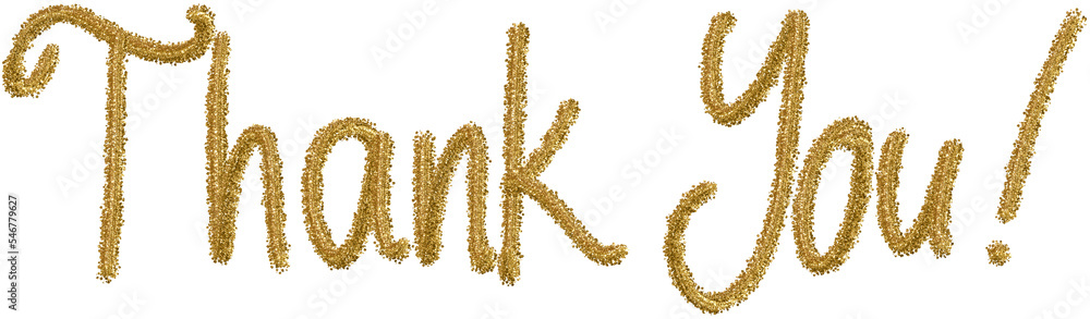 Thank You! Word, Gold Lettering, Cursive Writing Stock Illustration ...