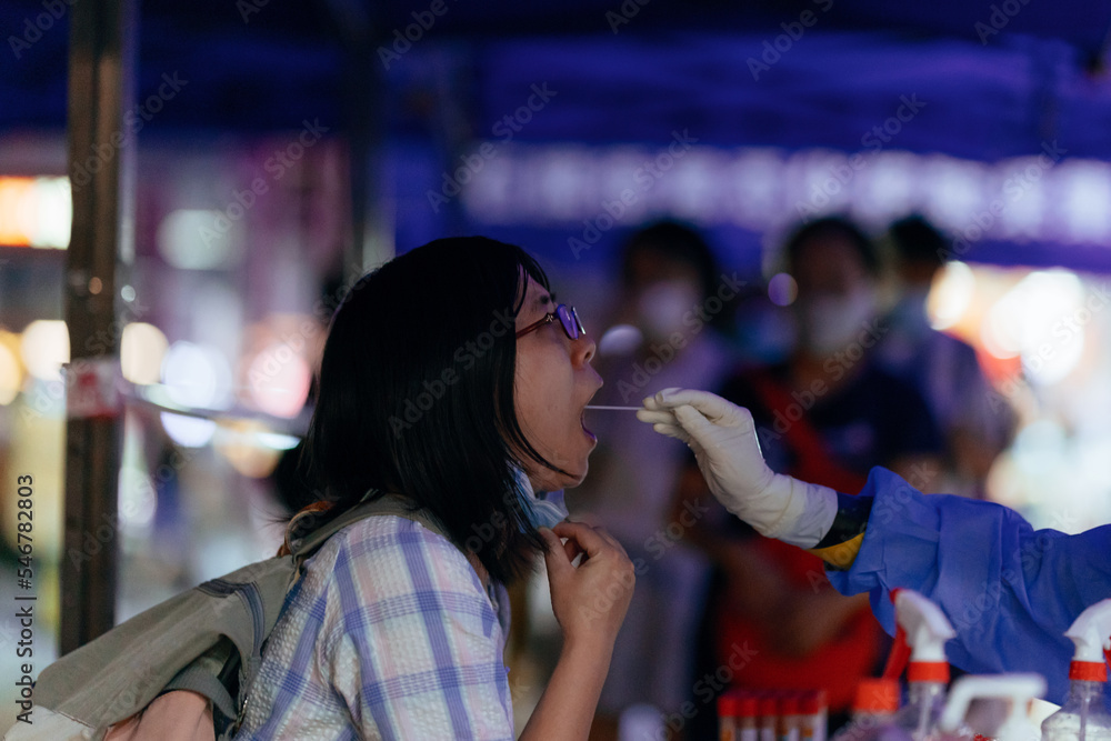 Nucleic acid detection with medical cotton swab Stock Photo | Adobe Stock