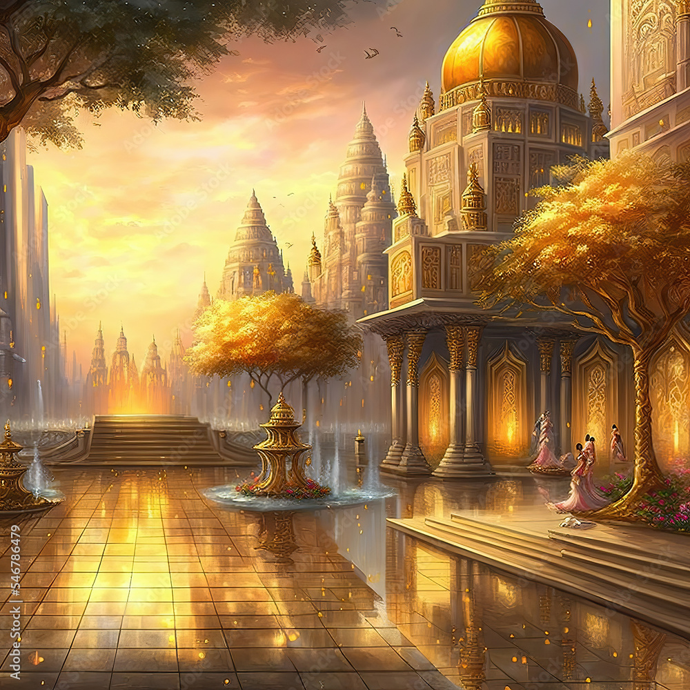 Ilustrace „AI generated image of a fantastical palace in an ancient ...