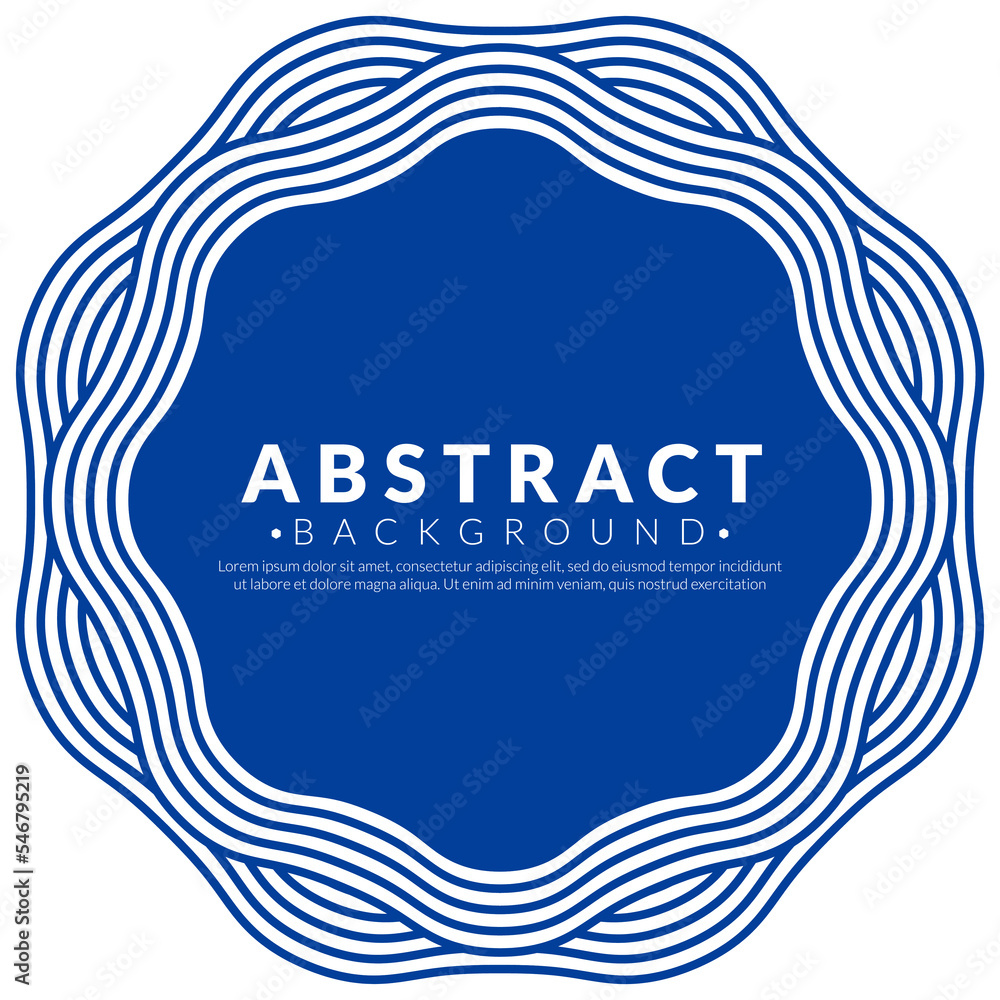 Circle frames with blue wave patterns isolated on white background ...