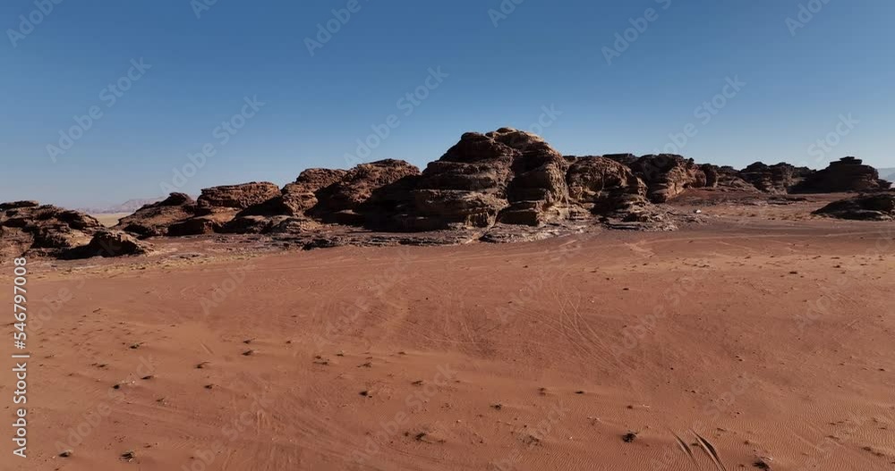 Footage of limestone mountains and a highway at Jordanian Desert on a ...
