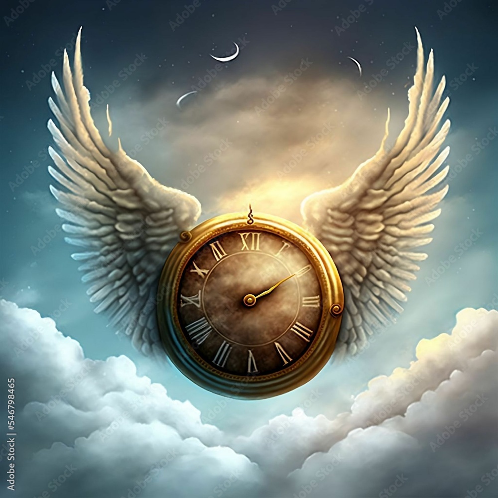 Clock With Wings | Time Flies Concept | Created Using Midjourney and ...