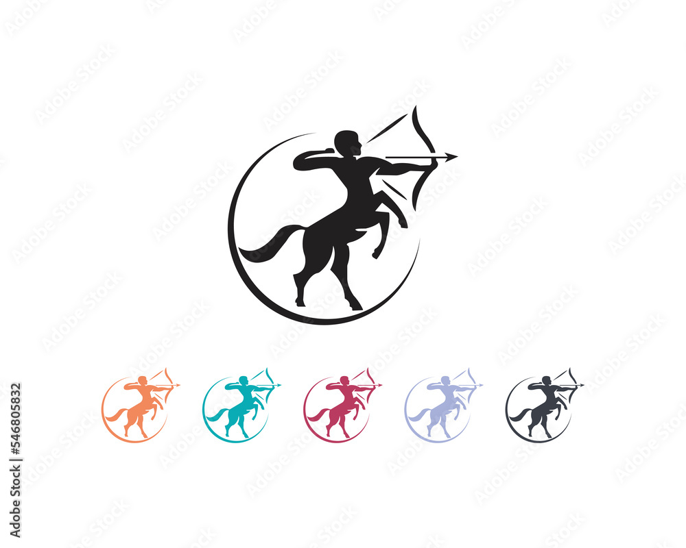 Centaur Archer, mythology creature, Sagitarius Zodiac Sign vector logo ...