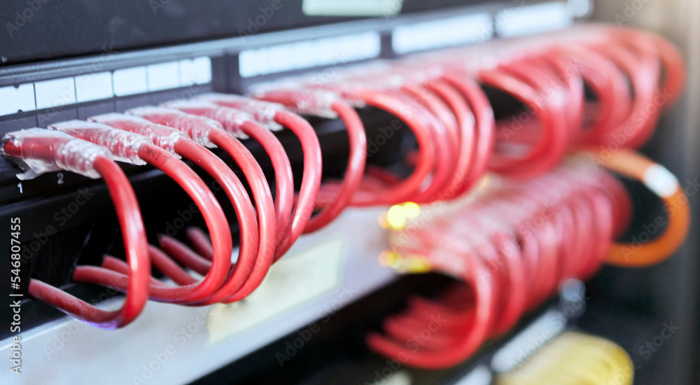 IT, server and cables for cyber security, internet safety and ...