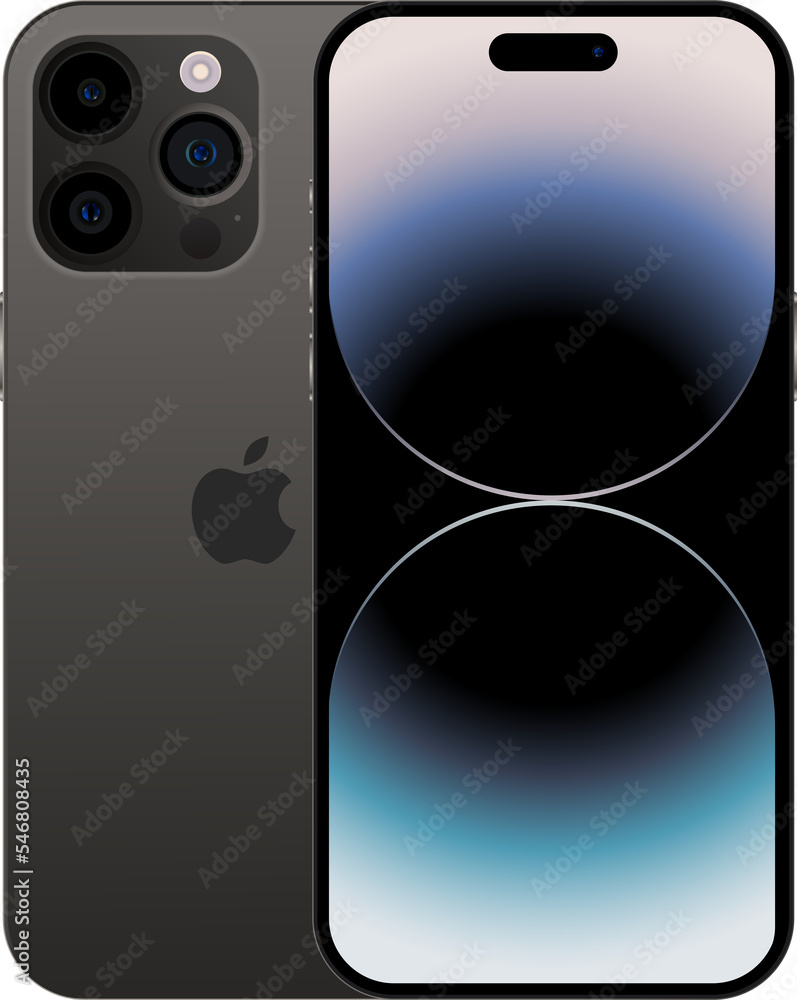 New iphone 14 Pro Max Space Black. Realistic iphone on transparent ...