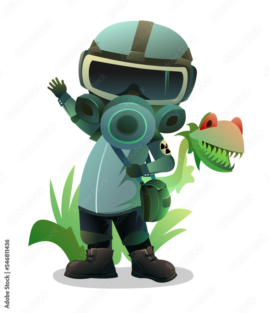 Man in gas mask shows that there are no mutants here. But they are ...