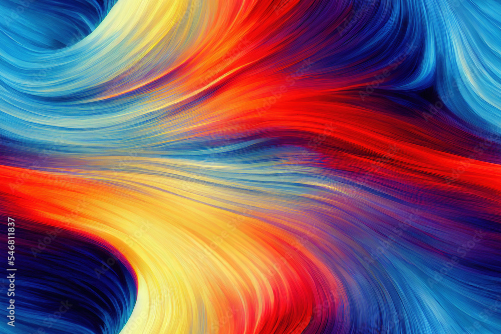 Colorful Vibrant Seamless Pattern Turbulent Flow. Flawless Border ...