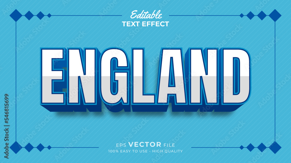 Editable text style effect - England football for Qatar 2022 FIFA world ...