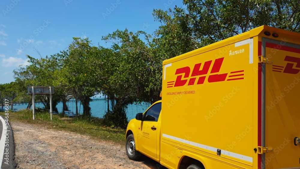 KOH CHANG, TRAT, THAILAND - 11 NOVEMBER 2022: DHL delivery van. Dhl is ...