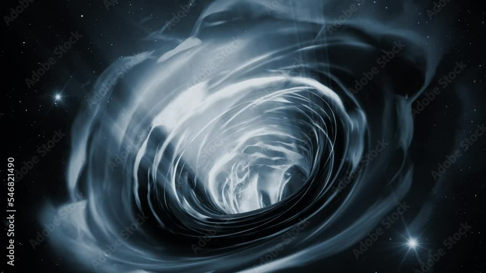 An animated model of various space phenomenons such as worm hole, black ...