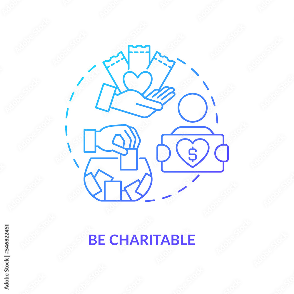 Use charitable involvement blue gradient concept icon. Finding ...