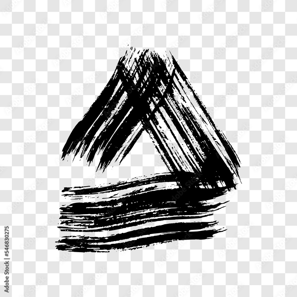 Black grunge brush strokes in triangle form Stock Vector | Adobe Stock