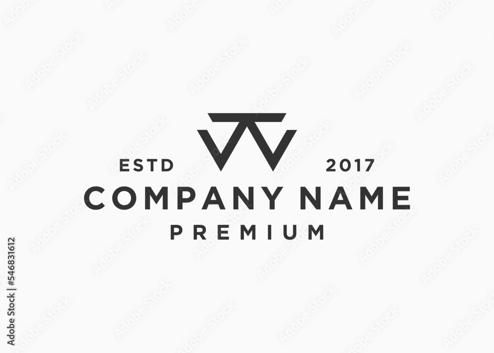 letter wt logo design vector illustration template Stock Vector | Adobe ...