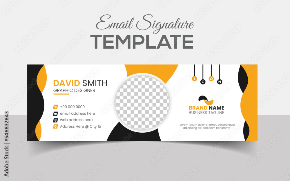 Email signature template or email footer and personal social media ...