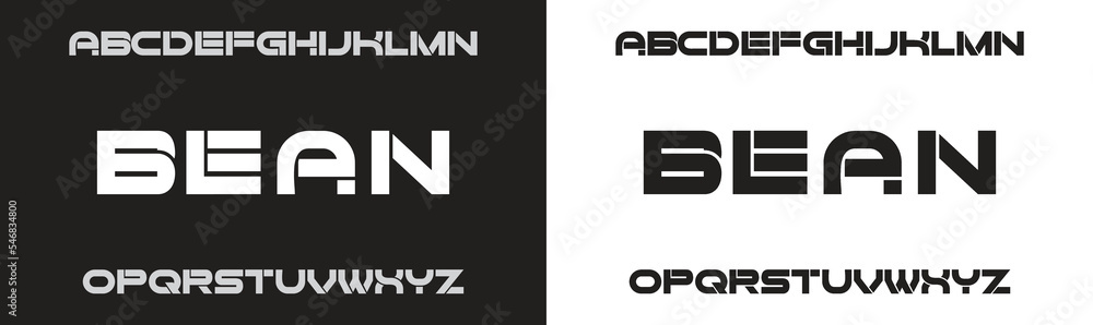 BEAN Elegant Modern alphabet letters font. Classic Tech Lettering ...