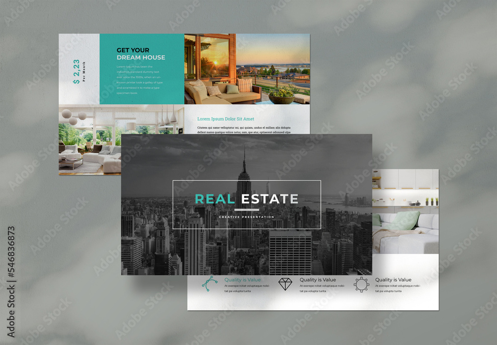 Real Estate Presentation Layout Stock Template | Adobe Stock
