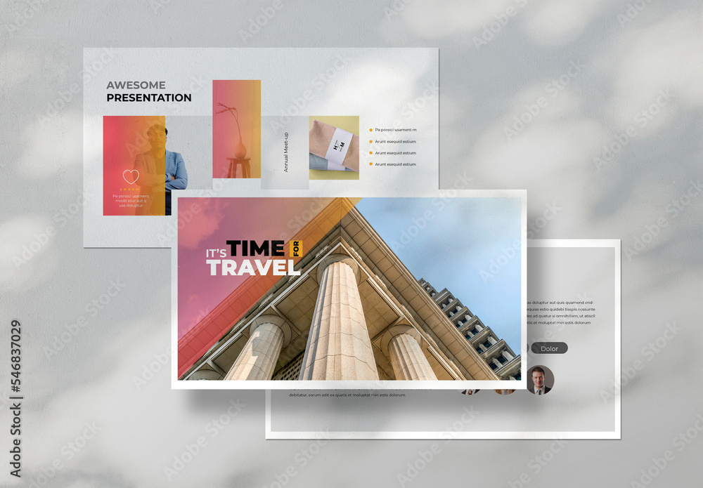 Tour & Travel Presentation Layout Stock Template | Adobe Stock