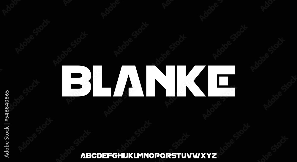 BLANKE Awesome TECH luxury Alphabet Letter font. Professional and ...