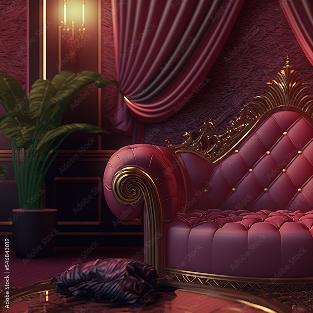 Illustration of fairy tale palace majestic luxury interior. Mysterious ...