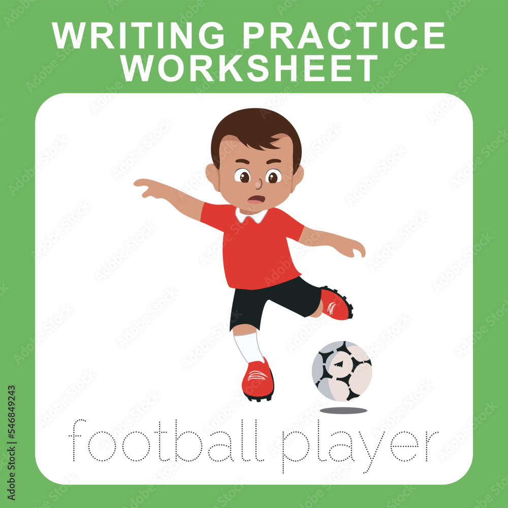Writing practice worksheet with kids’ profession dream theme. A cute ...