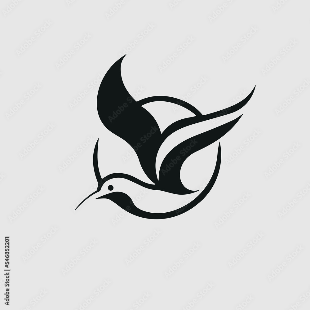 Bird logo, positive and negative space logo Stock Vector | Adobe Stock