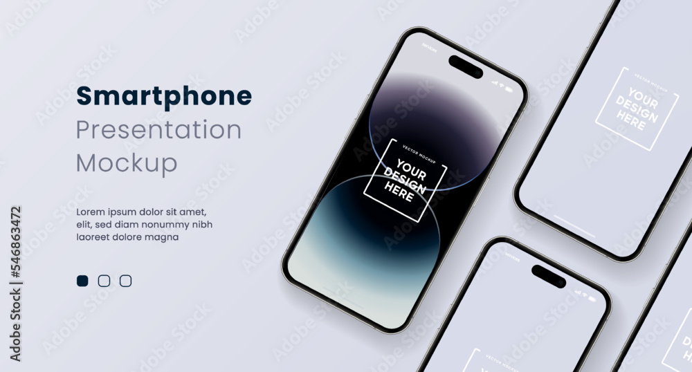 3D realistic high quality smartphone mockup with isolated background ...