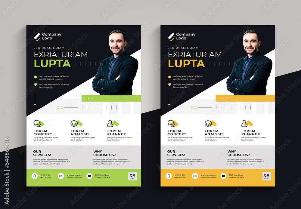 Creative 2Part Flyer Layout Stock Template | Adobe Stock
