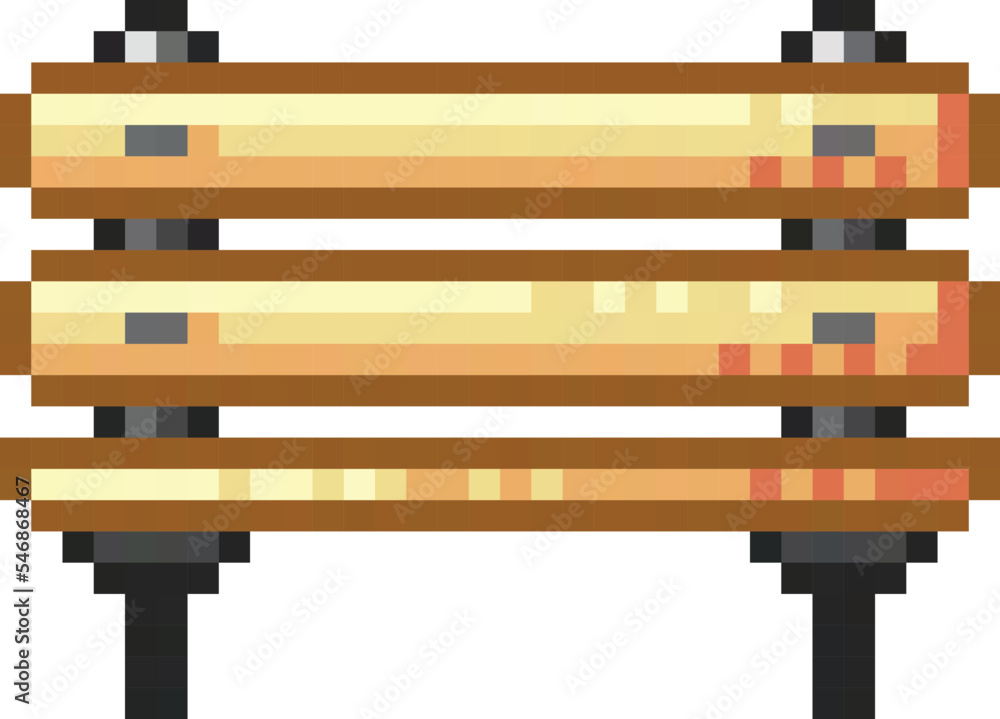 Iron bench pixel art, bench pixel art Stock Vector | Adobe Stock