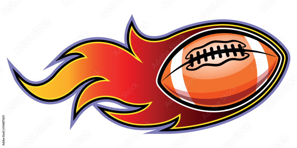 Rugby ball vector image with tribal fire flame american football car ...