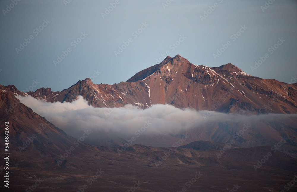 Arequipa, Peru with its iconic volcano Pichu Pichu. Stock Photo | Adobe ...