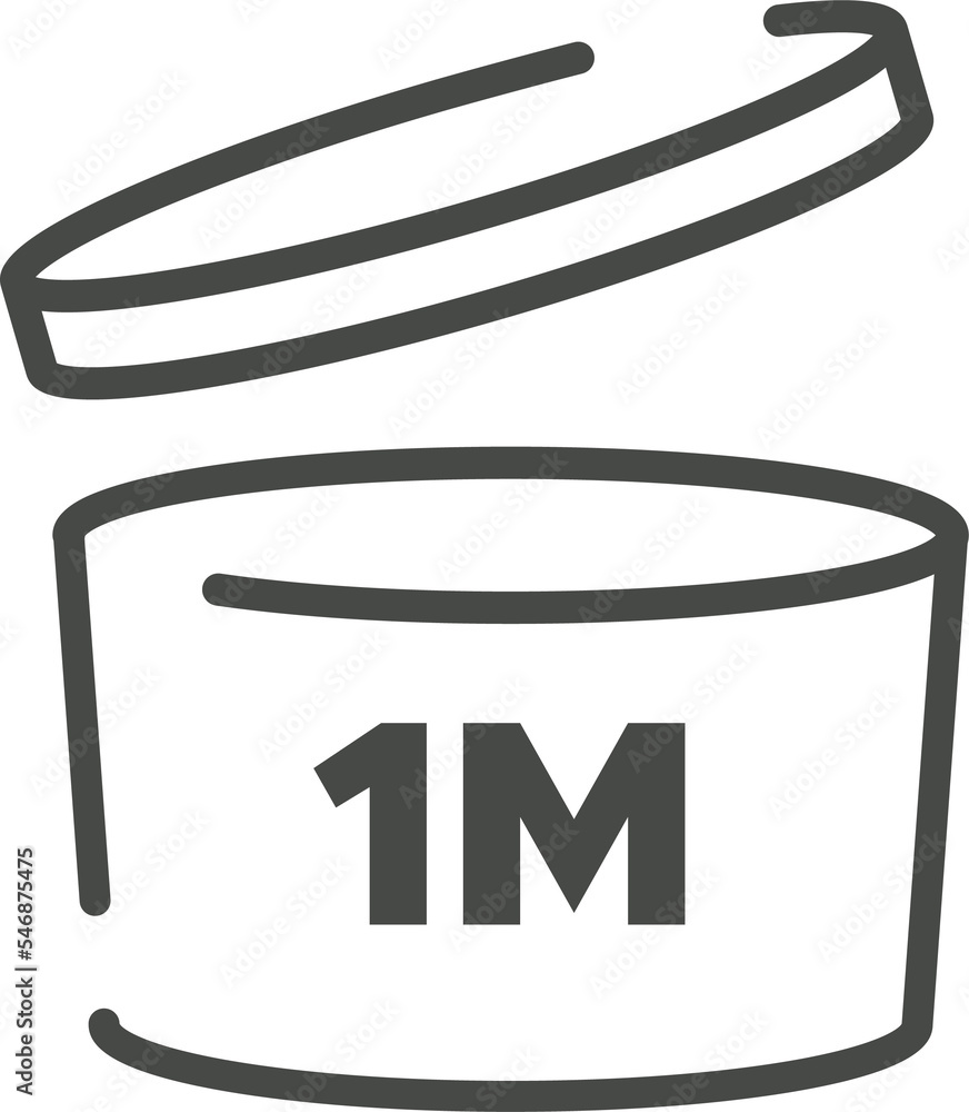 Pao symbol. 1 month. Period after opening icon. Cosmetic open month ...