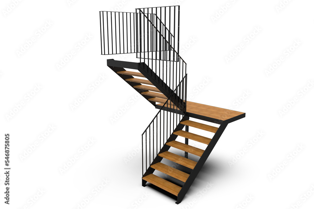 Modern stair design for interior. Illustration with modern interior ...