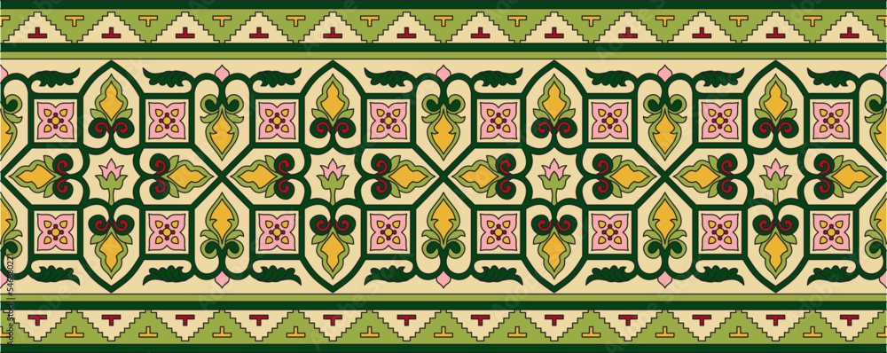 Vetor do Stock: Vector colored seamless Byzantine border, frame ...