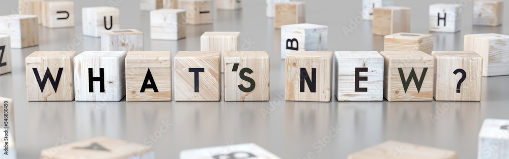 What's new? - word on wooden blocks - 3D illustration Stock ...