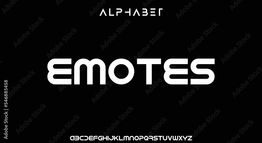 EMOTES Awesome TECH luxury Alphabet Letter font. Professional and ...