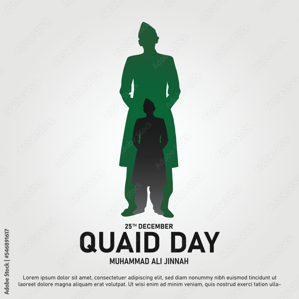 Vetor do Stock: Iconic Portrait of Quaid-e-Azam Muhammad Ali Jinnah ...