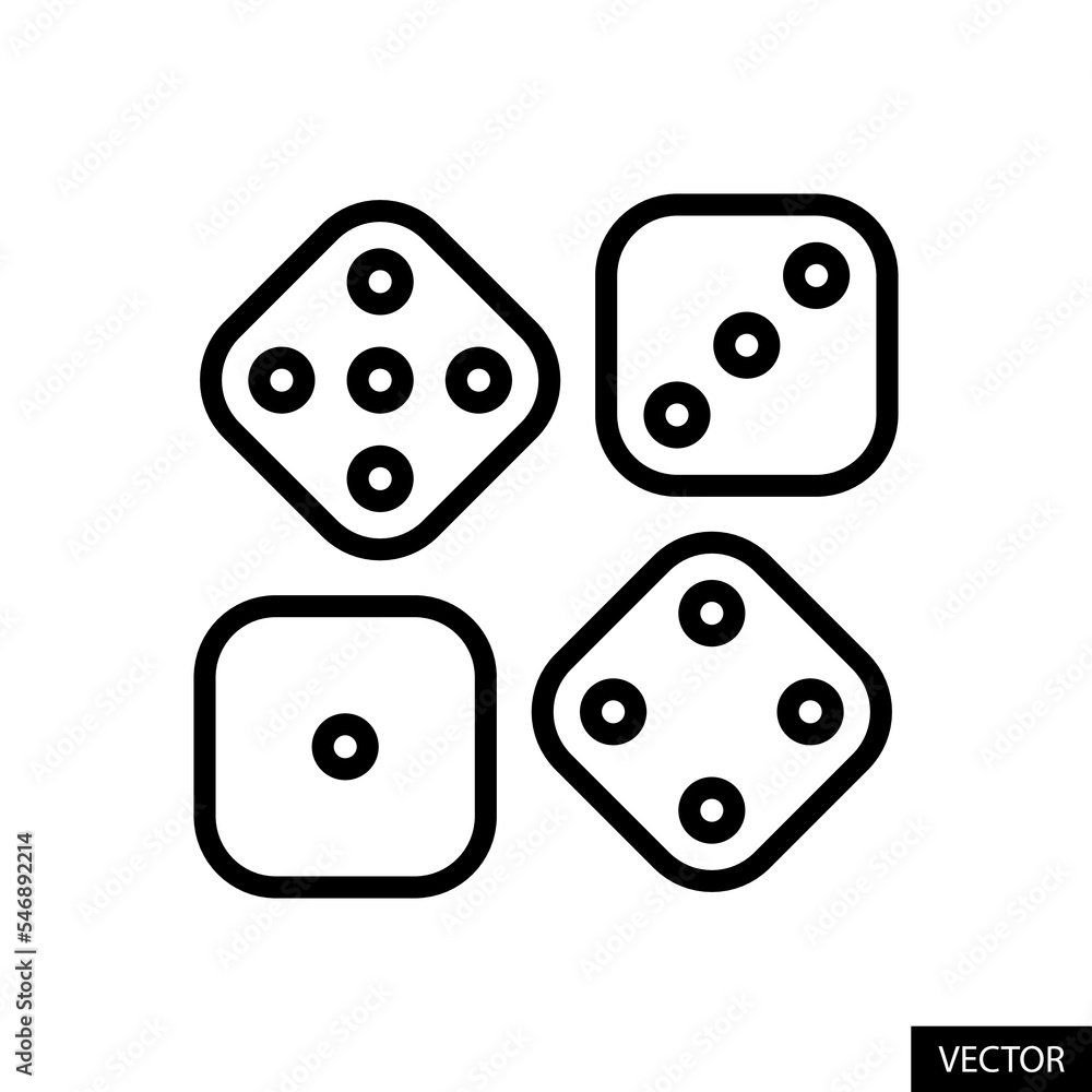 Probability, randomness vector icon in line style design for website ...